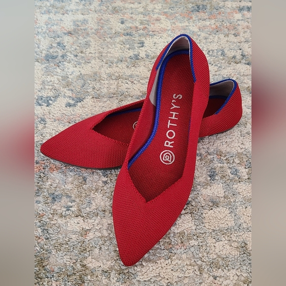 Rothy's | Shoes | Rothys The Point Flats Chili Red Comfort Ballet ...